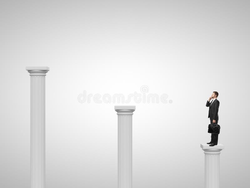 Man standing on a column stock photo. Image of caucasian - 31846928