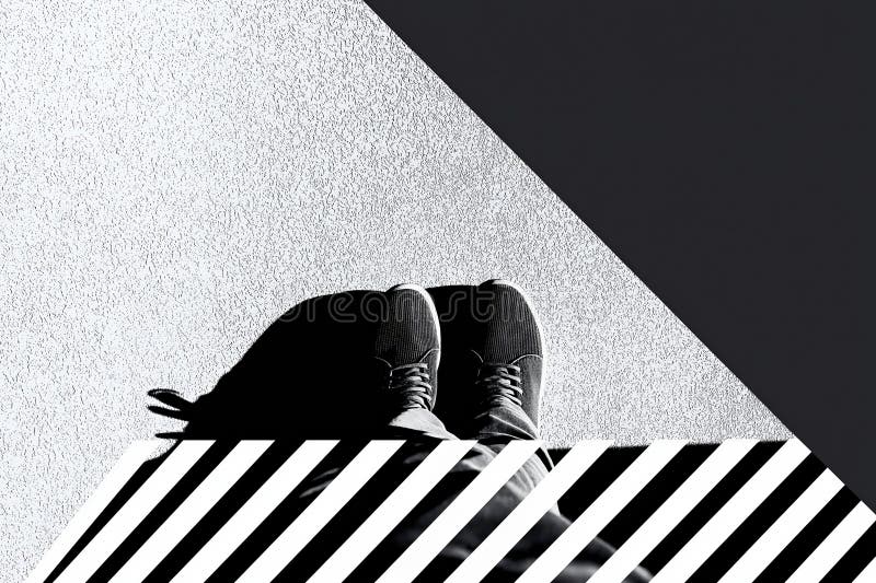 Man Standing on Concrete Surface with Graphic Overlay Stock ...