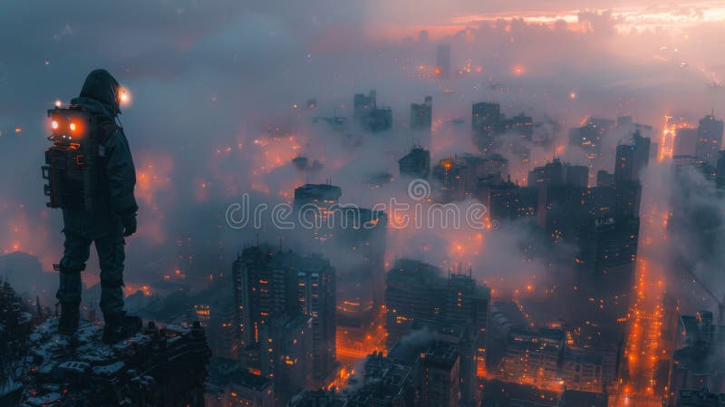 Man Standing on Top of Tall Building Stock Photo - Image of confidence ...