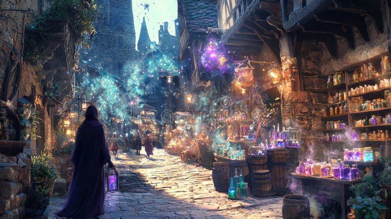 Man Standing in a Dark Alley Surrounded by Various Items and Clutter at ...