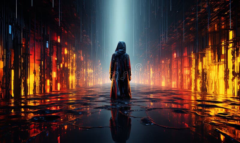 Man Standing in Dark Room stock image. Image of dark - 311179525