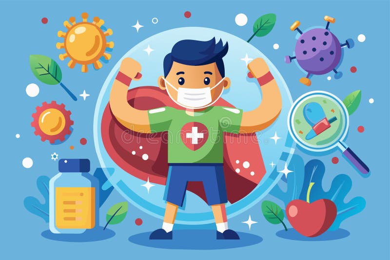 A Man Standing with a Face Mask and Cape, Boost Your Immune System ...