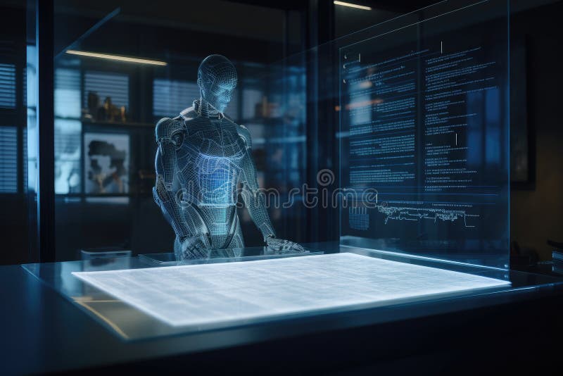 A Transparent Human Skeleton Standing in Front of a Screen. Generative ...