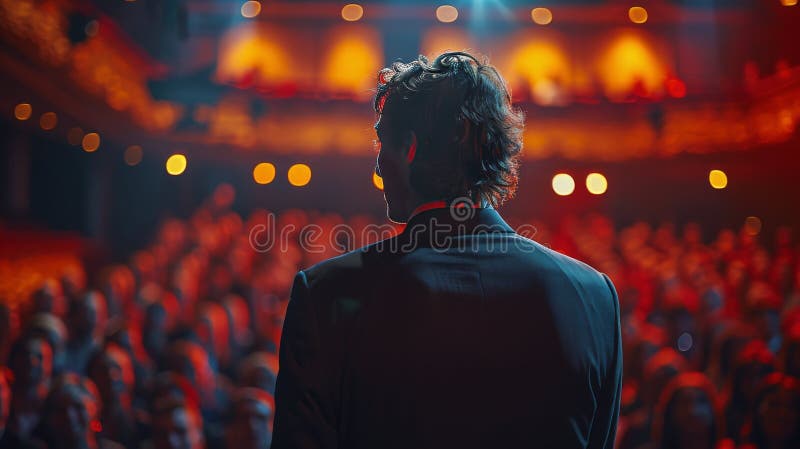 Man Standing in Front of Crowd Stock Photo - Image of crowd, event ...