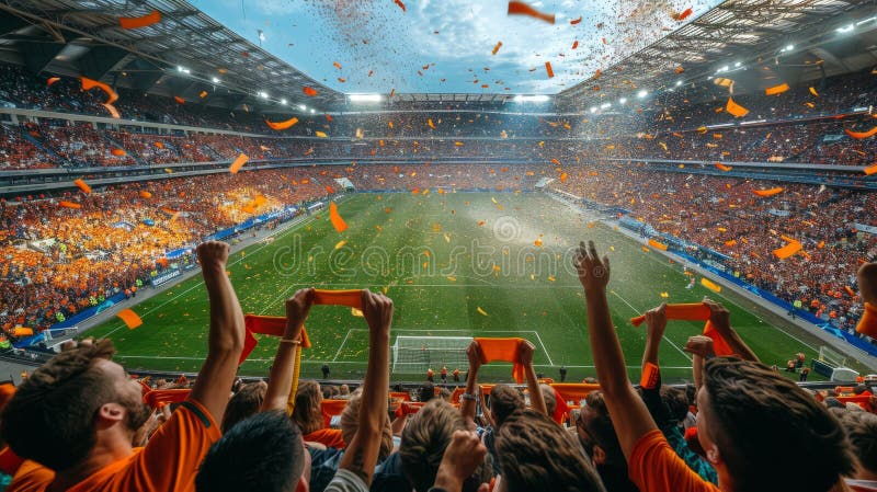 Man Standing in Front of Crowd at Soccer Game Stock Photo - Image of ...