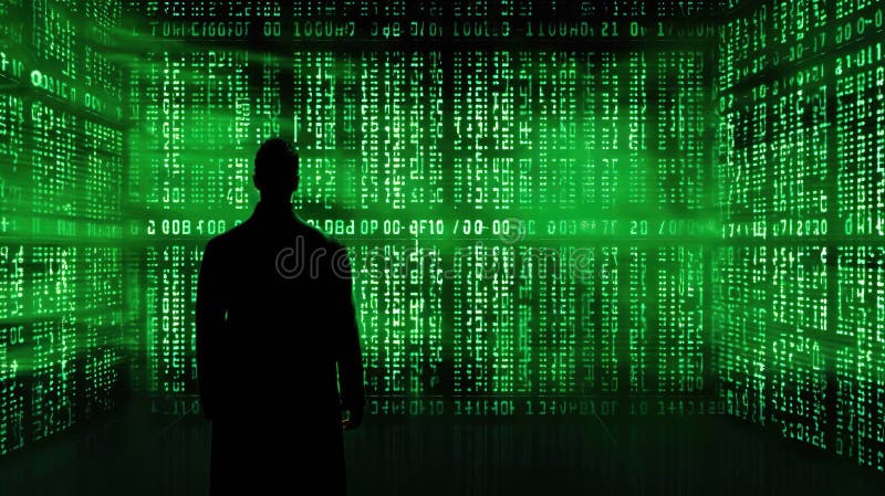 A Man is Standing in Front of a Digital Matrix, Ai Generated Image ...