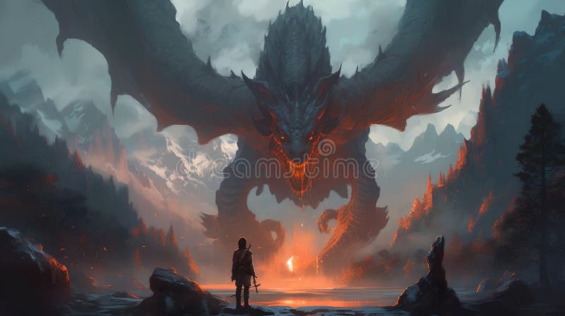 Standing In Front Of A Dragon Knight