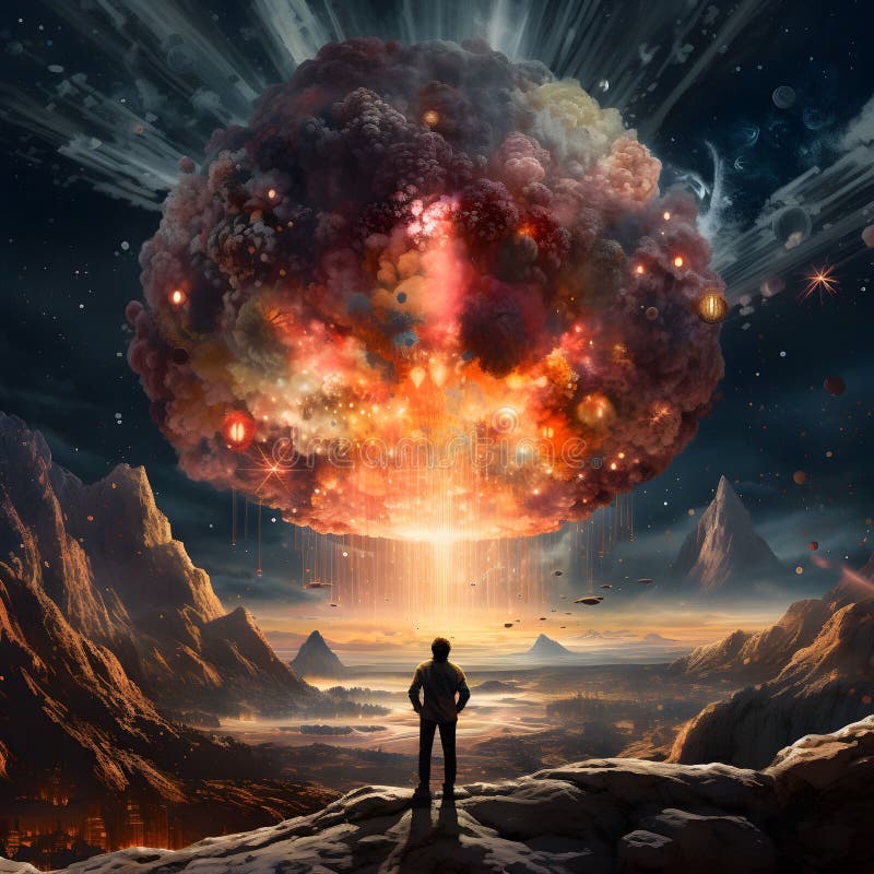 A Man is Standing in Front of an Explosion Cloud that S Floating ...