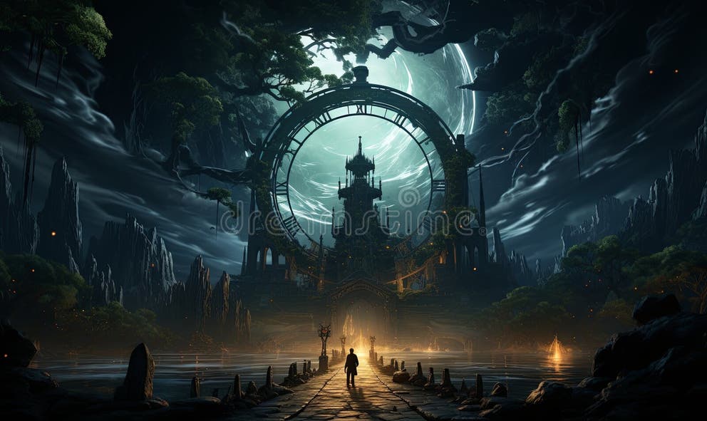 Man Standing in Front of Giant Clock Tower Stock Image - Image of time ...