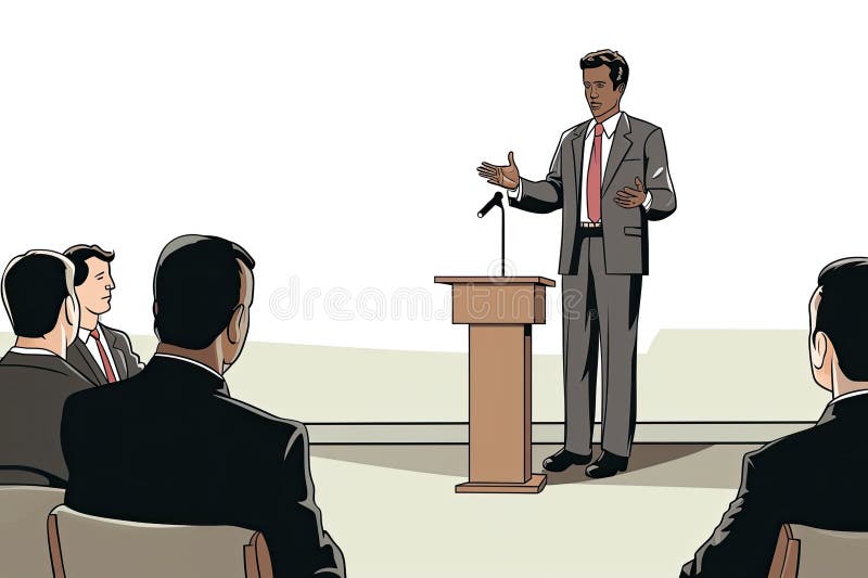 A Man Standing in Front of a Group of People, Delivering a Presentation ...