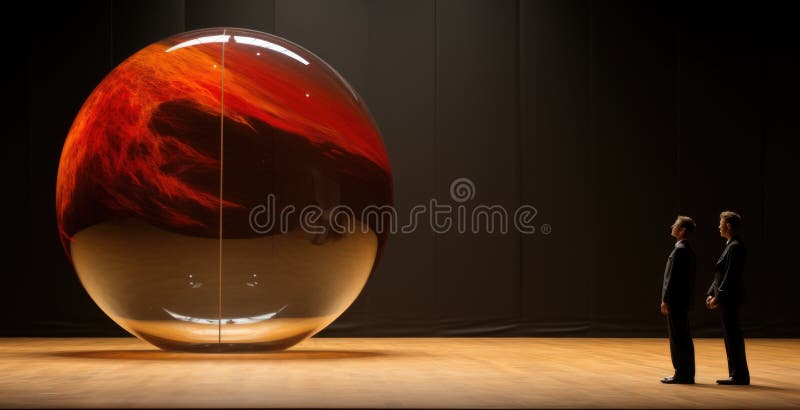 A Man Standing in Front of a Large Glass Sphere. Generative AI Image ...