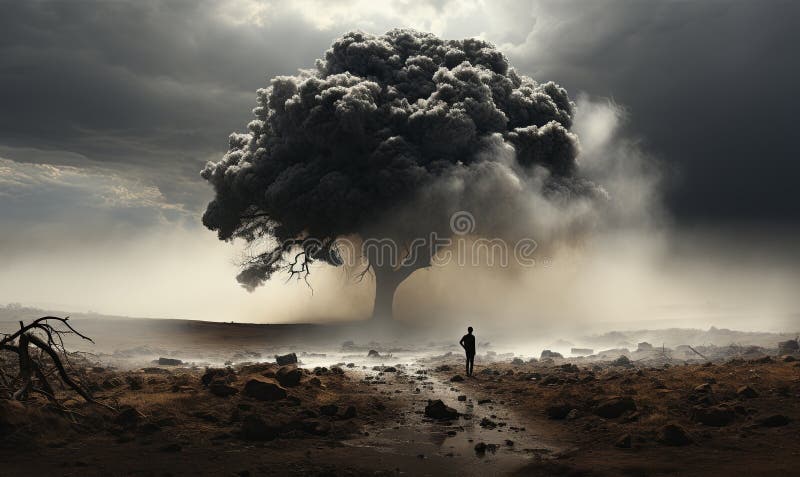 Man Standing in Front of Large Tree Stock Image - Image of discovery ...