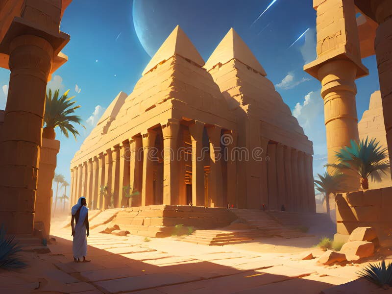 A Man Standing in Front of a Pyramid Stock Illustration - Illustration ...
