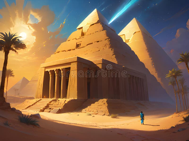 A Man Standing in Front of a Pyramid Stock Illustration - Illustration ...