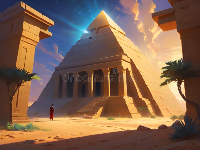 A Man Standing in Front of a Pyramid Stock Illustration - Illustration ...