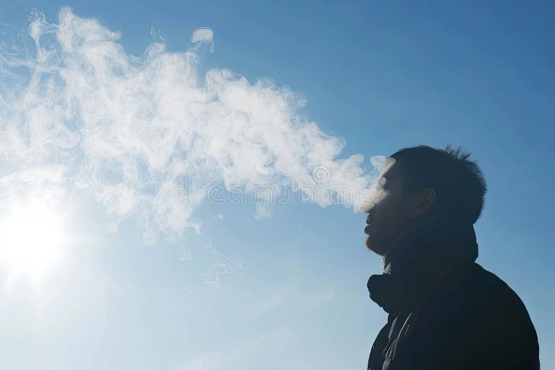 Man Standing in Front of Smoke Cloud Stock Image - Image of ...