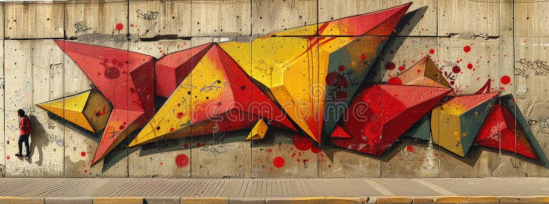 A Man is Standing in Front of a Wall Covered in Graffiti Stock Image ...