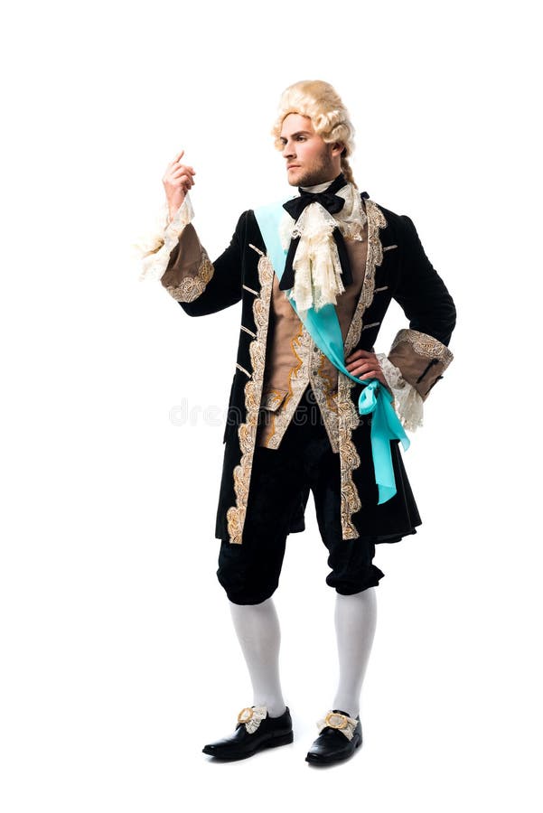 Victorian Man Standing with Hand on Hip and Pointing with Finger ...