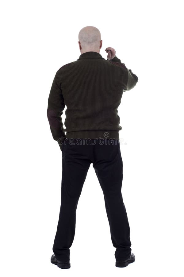 Man Standing with His Back To the Camera Stock Photo - Image of hand ...