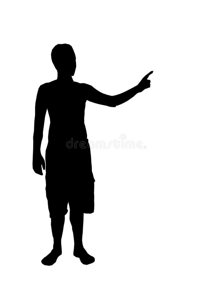 A Man Standing with His Left Thumb Up. Stock Vector - Illustration of ...