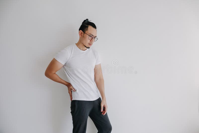 Man Standing Idle Alone Isolate on White Background Stock Photo - Image ...