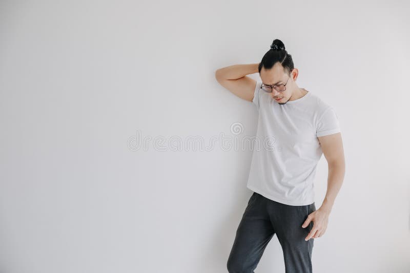 Man Standing Idle Alone Isolate White Background Stock Photos - Free ...