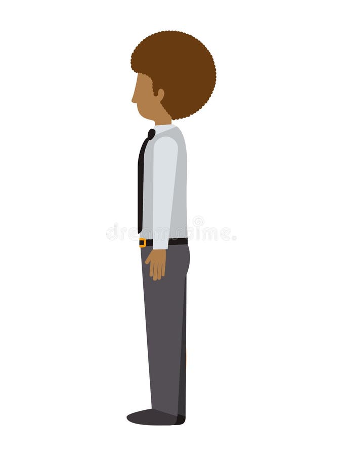Man Standing with Left Profile Afro Stock Vector - Illustration of legs ...