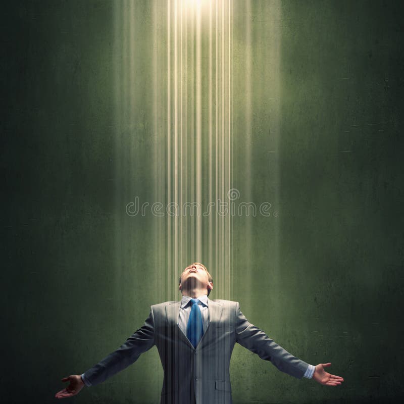 Man standing in light stock photo. Image of open, possibility - 59662488