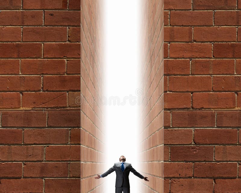 Man standing in light stock image. Image of chance, career - 59662573