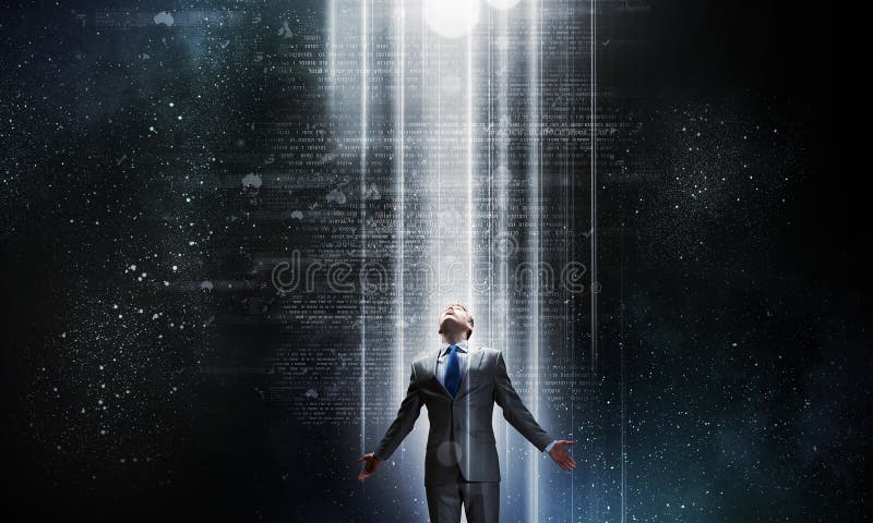 Man standing in light stock image. Image of bright, businessman - 59804003