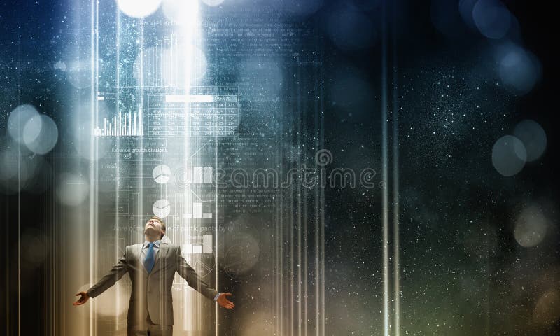 Man standing in light stock image. Image of chance, gate - 59808415