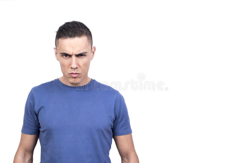 Man Standing Looking at Camera with Serious and Confrontational ...