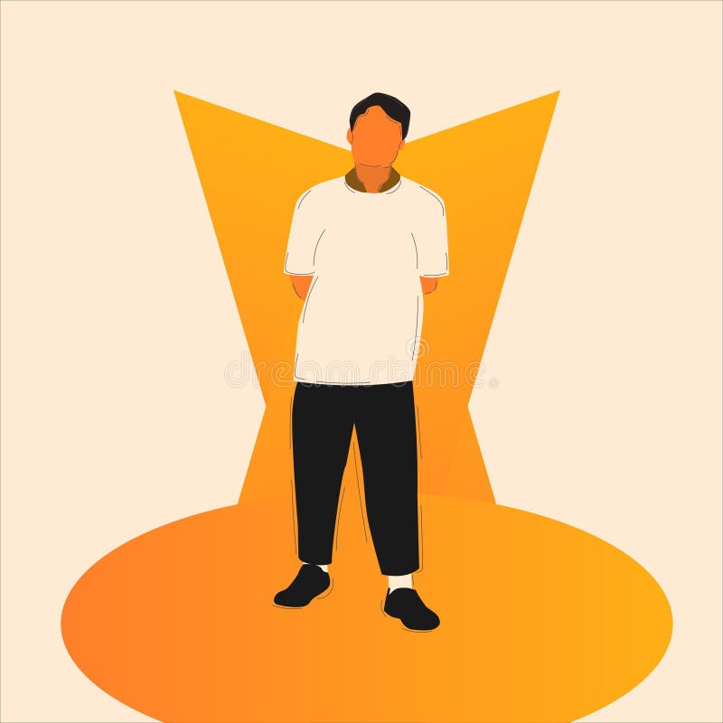 Vector of a man standing. stock vector. Illustration of person - 229927008