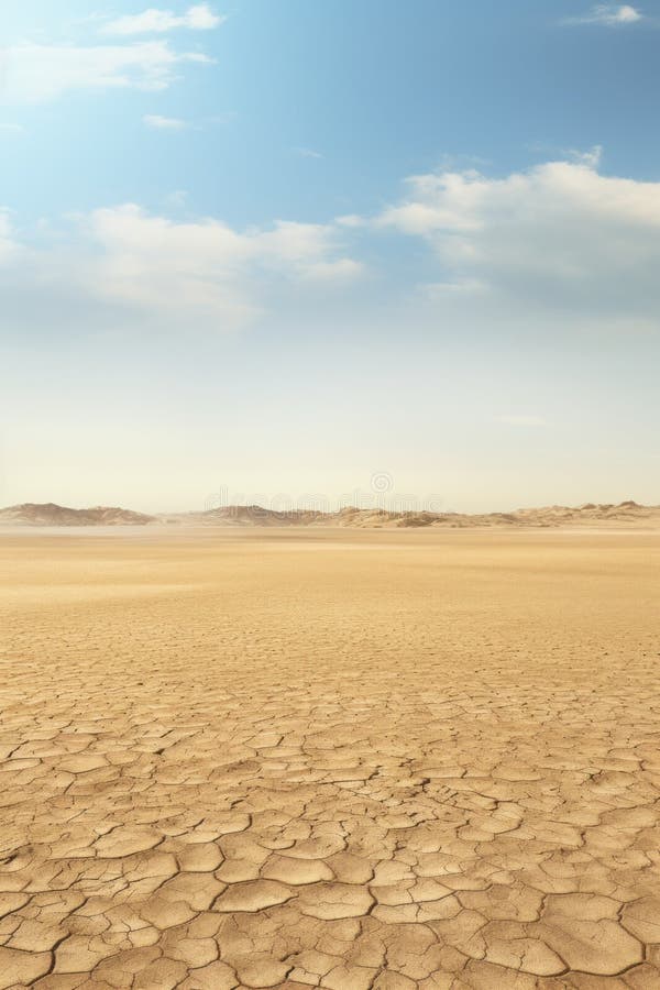 A Man is Standing in the Middle of a Desert with No People Around, AI ...