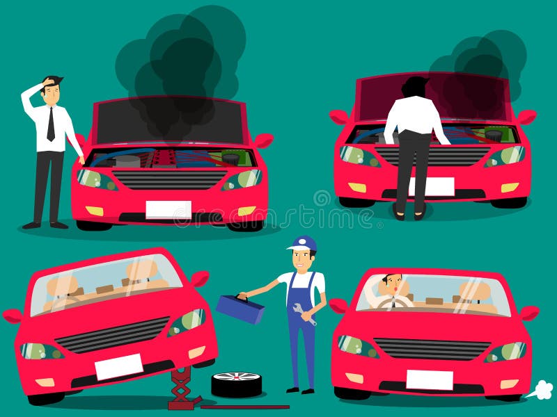 Cartoon Broken Down Car Stock Illustrations – 397 Cartoon Broken Down ...