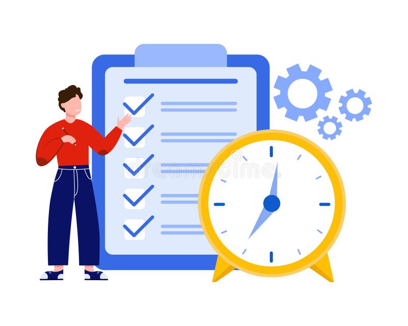 Man Standing Near Checklist and Checking Work Progress. Planning and ...