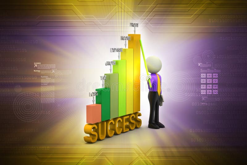 Man Standing Near the Graph Stock Illustration - Illustration of ...