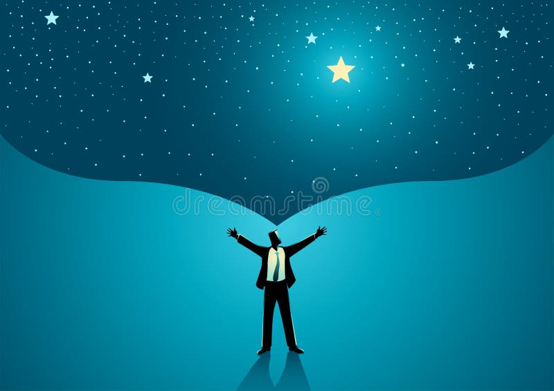 Man with Big Dream stock vector. Illustration of inspiration - 254247399