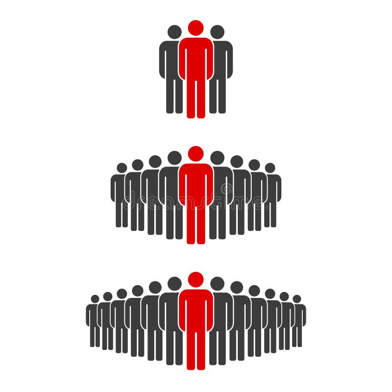 Man Standing Out from the Crowd. Difference Concept. People Group Icon ...