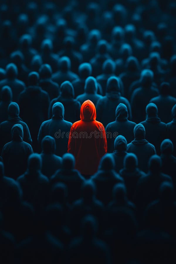 Man Standing Out of Crowd. Individuality. Think Different Stock ...