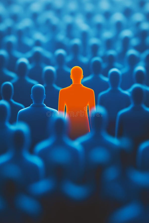 Man Standing Out of Crowd. Individuality. Think Different Stock ...