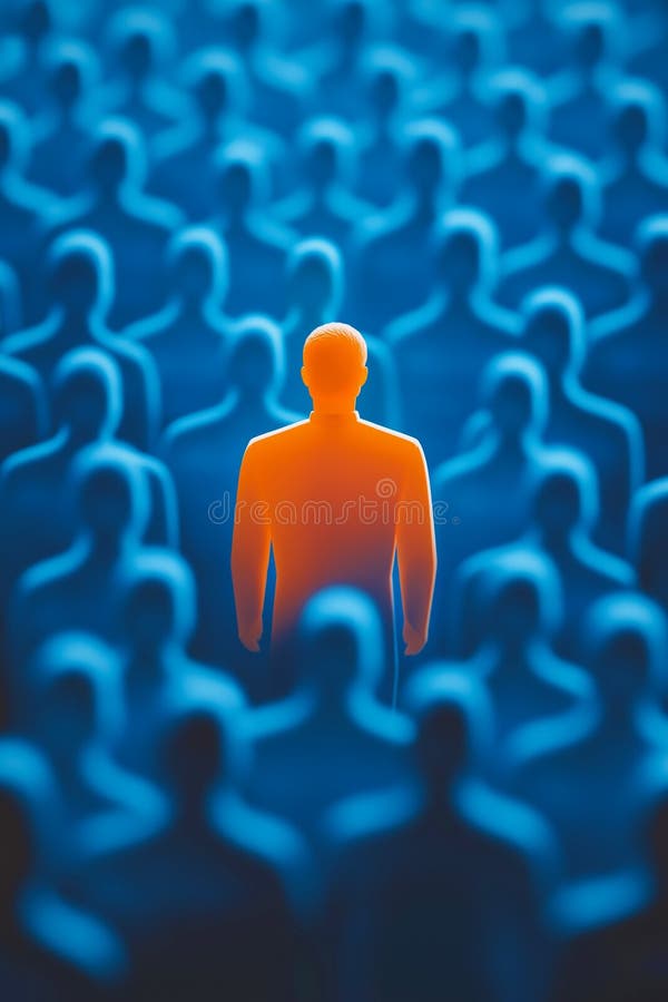 Man Standing Out of Crowd. Individuality. Think Different Stock ...