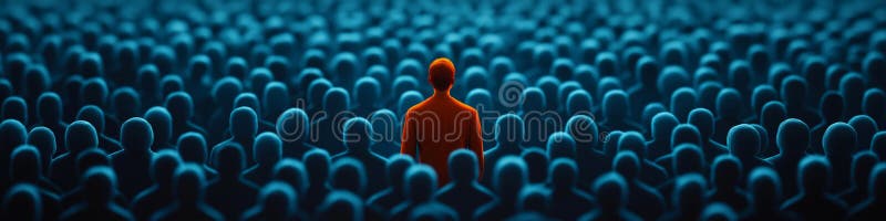 Man Standing Out of Crowd. Individuality. Think Different Stock ...