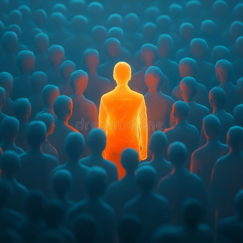 Man Standing Out of Crowd. Individuality. Think Different Stock ...