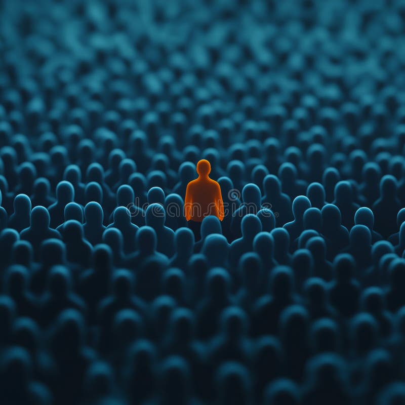 Man Standing Out of Crowd. Individuality. Think Different Stock ...