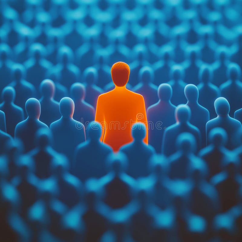 Man Standing Out of Crowd. Individuality. Think Different Stock ...