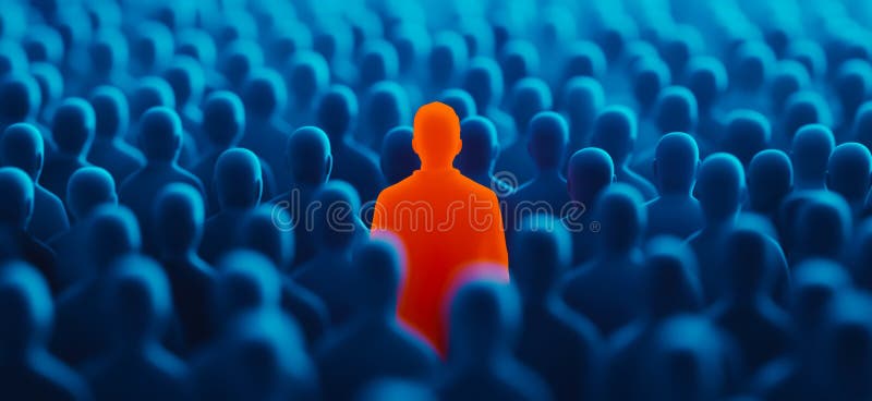 Man Standing Out of Crowd. Individuality. Think Different Stock ...