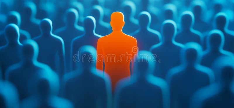 Man Standing Out of Crowd. Individuality. Think Different Stock ...