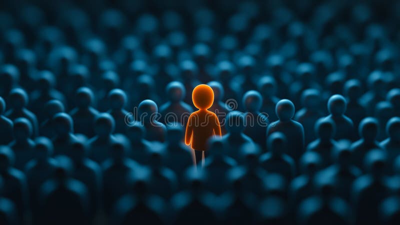 Man Standing Out of Crowd. Individuality. Think Different Stock ... Man Standing Out of Crowd. Individuality. Think Different Stock ...