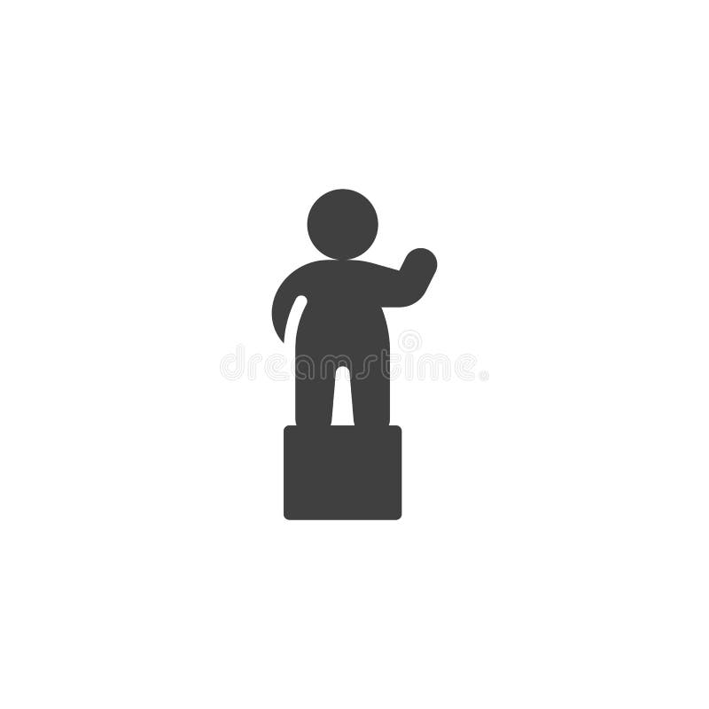 Man Standing on Podium Vector Icon Stock Vector - Illustration of glyph ...